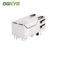 China Gigabit PoE RJ45 Single Port 12 Pin Connector with LED Green Orange Yellow Shielded for sale