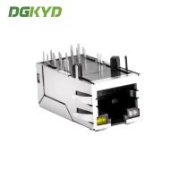 China Gigabit PoE RJ45 Single Port 12 Pin Connector with LED Green Orange Yellow Shielded for sale