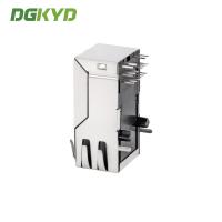 China Cat6 Gigabit RJ45 Shielded Connector with Integrated Magnetics 33mm Length KRJ-339NL for sale