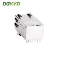 China Cat6 Gigabit RJ45 Shielded Connector with Integrated Magnetics 33mm Length KRJ-339NL for sale