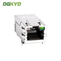 China Cat6 Gigabit RJ45 Shielded Connector with Integrated Magnetics 33mm Length KRJ-339NL for sale