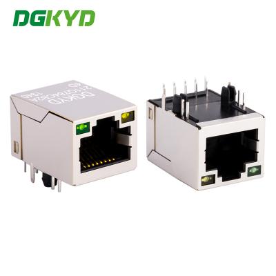 China Industrial Gigabit RJ45 Connector with Built-in Magnetics 10/100/1000BASE-T -40°C to 85°C for sale