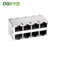 China Custom Dual Deck 2x4 RJ45 Connector with Cat6 Speed Performance and Side Entry Mount for sale