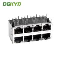 China Custom Dual Deck 2x4 RJ45 Connector with Cat6 Speed Performance and Side Entry Mount for sale