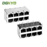 China Custom Dual Deck 2x4 RJ45 Connector with Cat6 Speed Performance and Side Entry Mount for sale