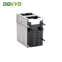 China 100 Base-T Stacked 2 Port RJ45 Jack Module With Magnetic Right Angle Ethernet Filter for sale