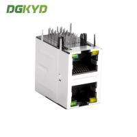 China 2x1 Dual Port RJ45 Connector 1000BASE-T Gigabit Ethernet with Filter 10 Pin CAT6 for sale