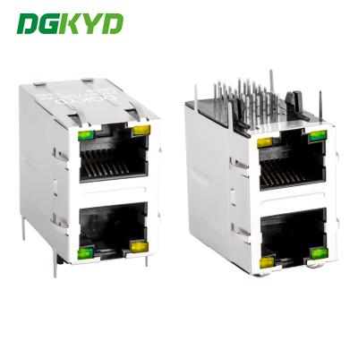 China Dual Deck RJ45 Connector with 1000base Transformer and Cat6 Performance for Ethernet Networks for sale