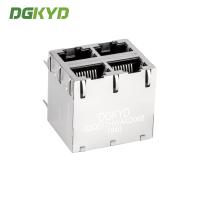 China RJ45 Connector Modular Jack with Internal Magnetics 2X2 Port Configuration CAT6 Compatible for sale