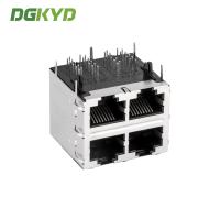 China RJ45 Connector Modular Jack with Internal Magnetics 2X2 Port Configuration CAT6 Compatible for sale