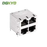 China RJ45 Connector Modular Jack with Internal Magnetics 2X2 Port Configuration CAT6 Compatible for sale