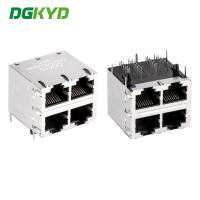 China RJ45 Connector Modular Jack with Internal Magnetics 2X2 Port Configuration CAT6 Compatible for sale