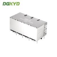 China 8 Port Gigabit Ethernet RJ45 Connector with Magnetics 2X4 Dual Deck 10 Positions Through Hole for sale
