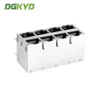 China 8 Port Gigabit Ethernet RJ45 Connector with Magnetics 2X4 Dual Deck 10 Positions Through Hole for sale