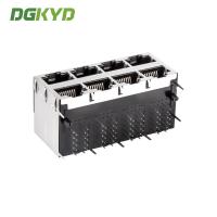China 8 Port Gigabit Ethernet RJ45 Connector with Magnetics 2X4 Dual Deck 10 Positions Through Hole for sale