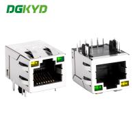 China Side Entry RJ45 Magnetics Jack with LED for 100Mb Ethernet Applications KRJ-H001YGENL for sale