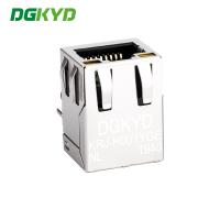 China Side Entry RJ45 Magnetics Jack with LED for 100Mb Ethernet Applications KRJ-H001YGENL for sale