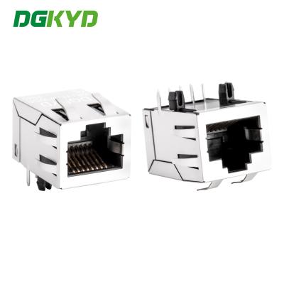 China 100 BASE Lan RJ45 Connector with Transformer Tab up Megabit Ethernet Modular Jack for sale