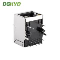 China Single Port Gigabit Ethernet 10 Pins PCB Shielded RJ45 Modular Jack with Green/Yellow LED for sale