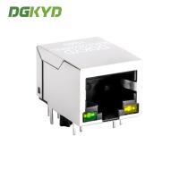 China Single Port Gigabit Ethernet 10 Pins PCB Shielded RJ45 Modular Jack with Green/Yellow LED for sale