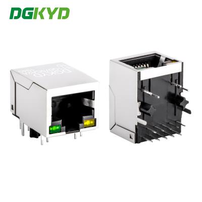 China Industrial-grade Gigabit RJ45 Connector with Shielded Housing and LED Indicator for sale