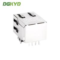 China RJ45 Modular Jack with Gold Plating 6u Single Port and LED for PCB Applications for sale