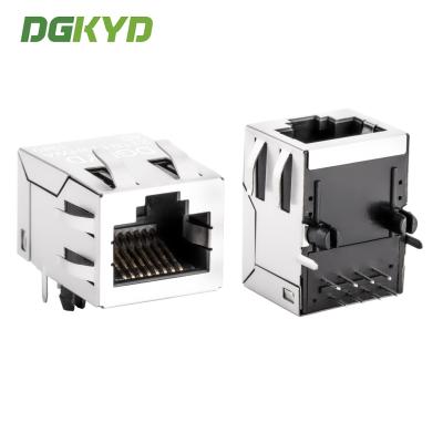 China RJ45 Connector 100Mbps Industrial Network Port with 6U Gold Plating Modular Jack for sale