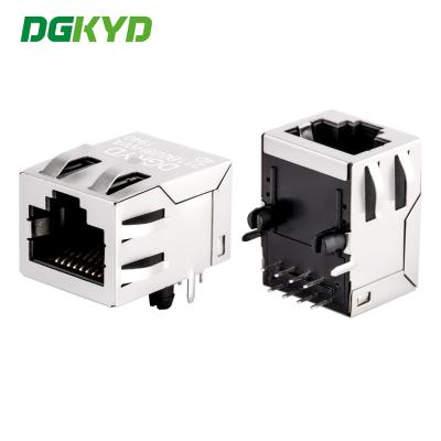 China 100Mbps Shielded RJ45 Connector with Integrated Network Transformer and No Light Strip for sale