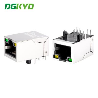 China KRJ-SH256GYNL RJ45 Connector with 100Base Filter LED Indicator and Shielded RJ45 Modular Jack for sale