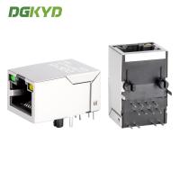 China RJ45 modular jack with 100MB filter, LED status indicator, and shielded metal connector for network interfaces for sale