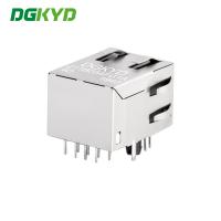 China RJ45 Shielded Connector with 100Mbps Filter Dual-color LED Indicator and 6U Gold Plating for sale