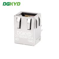 China RJ45 Shielded Connector with 100Mbps Filter Dual-color LED Indicator and 6U Gold Plating for sale
