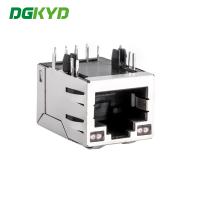 China RJ45 Shielded Connector with 100Mbps Filter Dual-color LED Indicator and 6U Gold Plating for sale