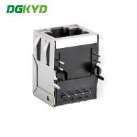 China RJ45 Shielded Connector with 100Mbps Filter Dual-color LED Indicator and 6U Gold Plating for sale