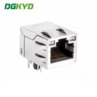 China RJ45 Shielded Connector with 100Mbps Filter Dual-color LED Indicator and 6U Gold Plating for sale