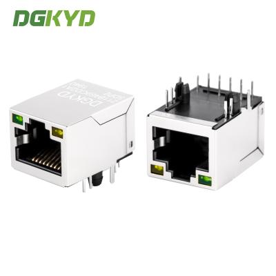 China RJ45 Shielded Connector with 100Mbps POE Integrated Ethernet Filter and 6U Gold Plating for sale