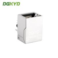 China RJ45 Single Port TAB UP Network Connector With LED 10/100/1000 Base-T Shielded for sale
