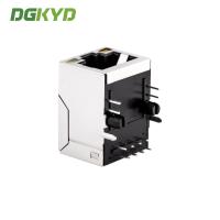 China RJ45 Single Port TAB UP Network Connector With LED 10/100/1000 Base-T Shielded for sale