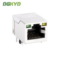 China RJ45 Single Port TAB UP Network Connector With LED 10/100/1000 Base-T Shielded for sale