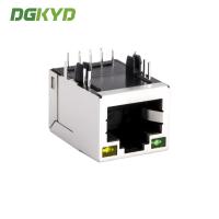 China RJ45 Single Port TAB UP Network Connector With LED 10/100/1000 Base-T Shielded for sale