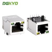China RJ45 Single Port TAB UP Network Connector With LED 10/100/1000 Base-T Shielded for sale