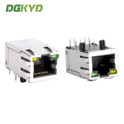 China Industrial Grade RJ45 Shielded Connector with 100Mbps Speed and 6U Gold Plating for sale