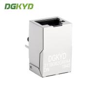 China 100Mbps RJ45 Shielded Connector with 6U Gold Plating and Integrated Transformer for sale