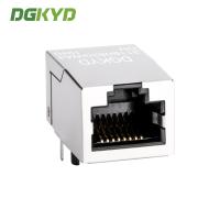 China 100Mbps RJ45 Shielded Connector with 6U Gold Plating and Integrated Transformer for sale