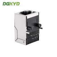 China 100Mbps RJ45 Shielded Connector with 6U Gold Plating and Integrated Transformer for sale