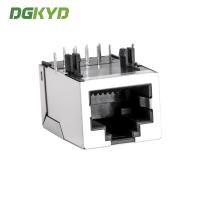China 100Mbps RJ45 Shielded Connector with 6U Gold Plating and Integrated Transformer for sale