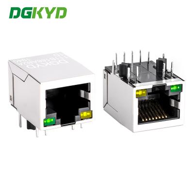 China Industrial Grade RJ45 Ethernet Connector with 100Mbps Integrated Transformer and Gold Plating 6u for sale
