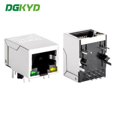 China Lightning Protection RJ45 Shielded Connector with 6U Gold Plating and Integrated Filter for Network Port for sale