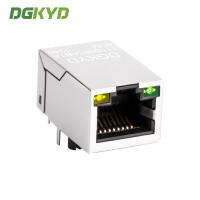 China 100Mbps Shielded RJ45 Ethernet Connector with Integrated Transformer and LED Indicators for sale