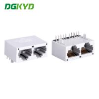 China RJ45 Connector with Gigabit Integrated Transformer Gold Plating 6u Right Angle PCB Mount for sale